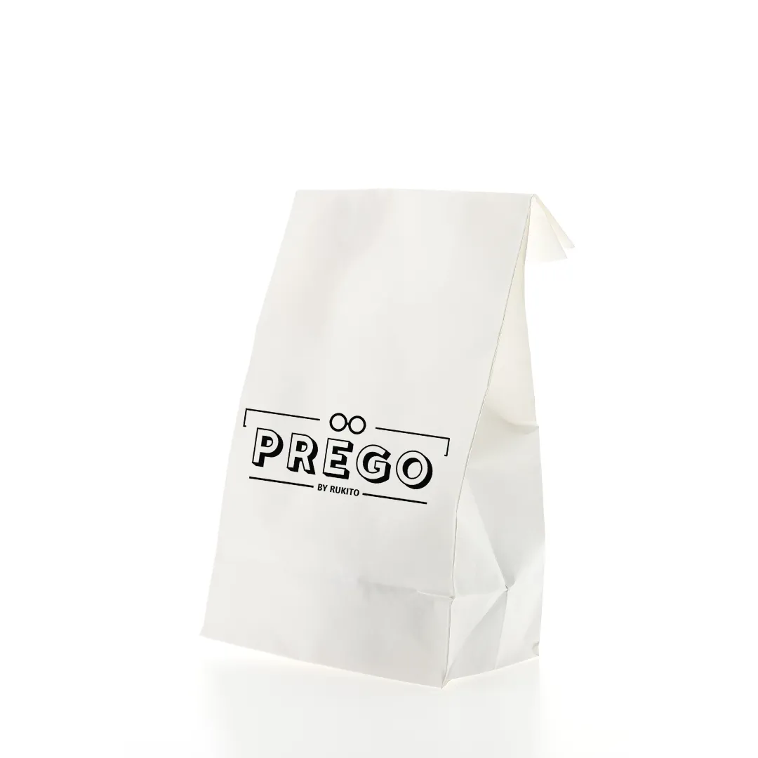 Paquete 500 unidades de funda kraft blanco 18x31x13 con logo. - Ebags